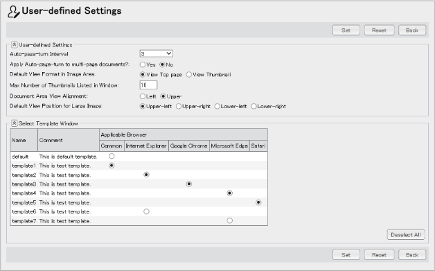 [User-defined Settings] Window